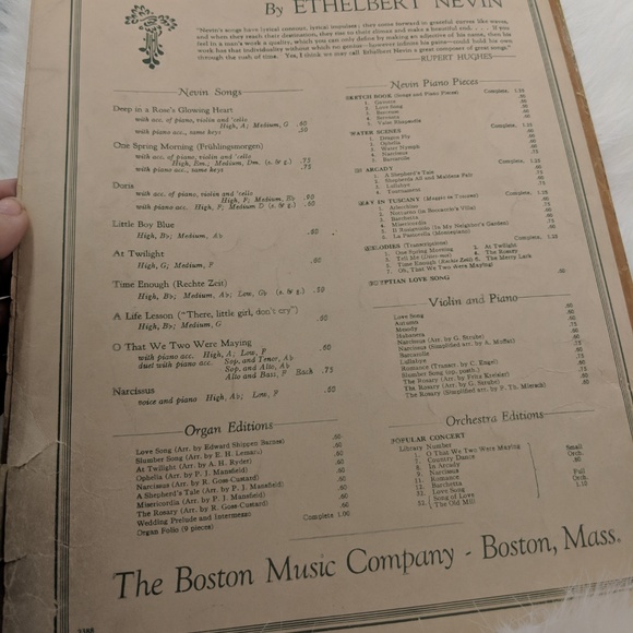 Antique | Other | Narcissus Sheet Music 899 | Poshmark